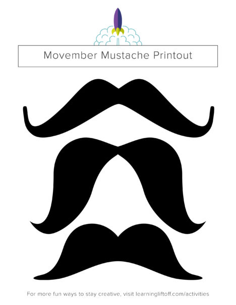 Mustache Printables for Movember - Learning Liftoff